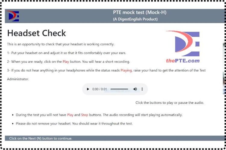Free PTE mock test - thePTE