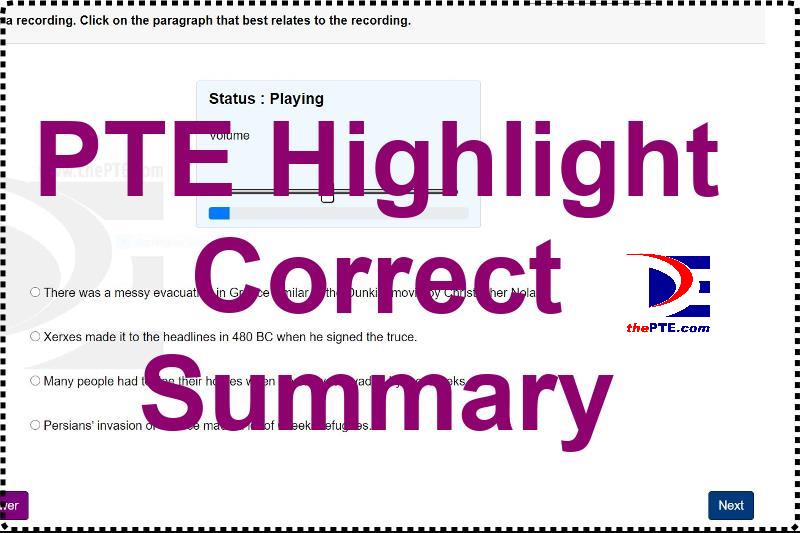 PTE Highlight Correct Summary ThePTE PTE Highlight Correct Summary ThePTE